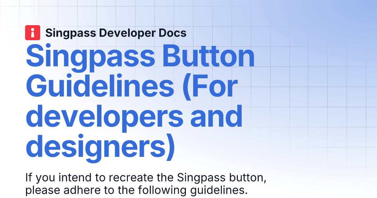 Singpass Button Guidelines (For developers and designers) | Singpass ...