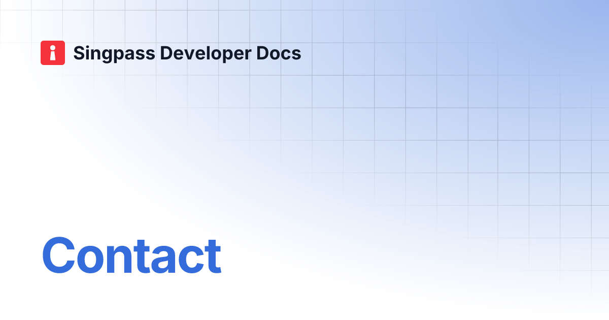 Contact | Singpass Developer Docs
